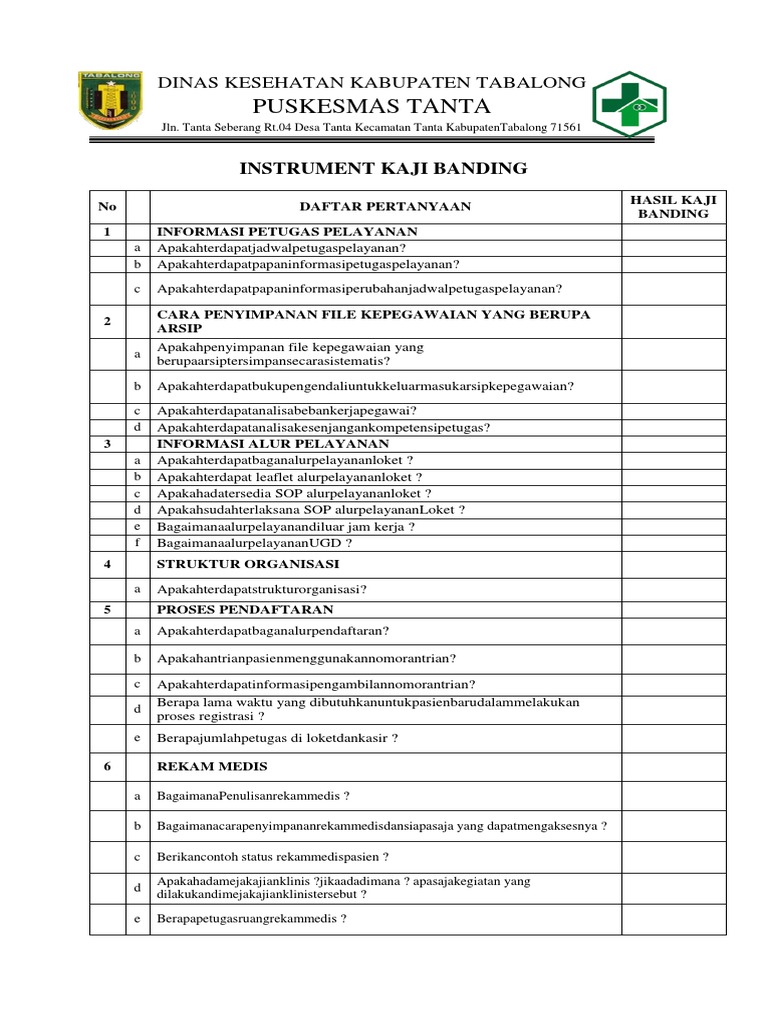 Instrumen Kaji Banding Ukp | PDF