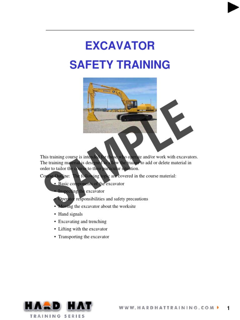 Sample: Excavator Safety Training | PDF | Bearing (Mechanical ...
