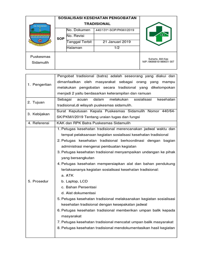 SOP Sosialisasi Batra | PDF