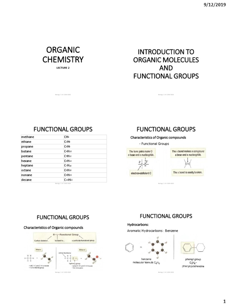 Organic Chemistry l2.0 | PDF | Intermolecular Force | Functional Group