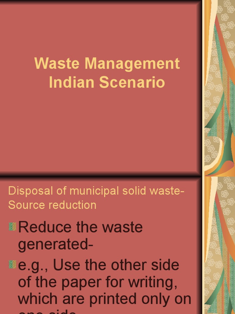 Waste Management Indian Scenario | PDF | Waste Management | Waste
