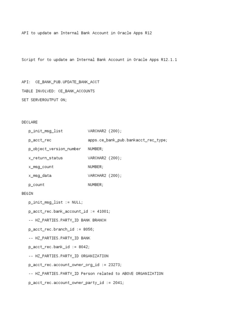 Bank API Update | PDF | Computing | Software