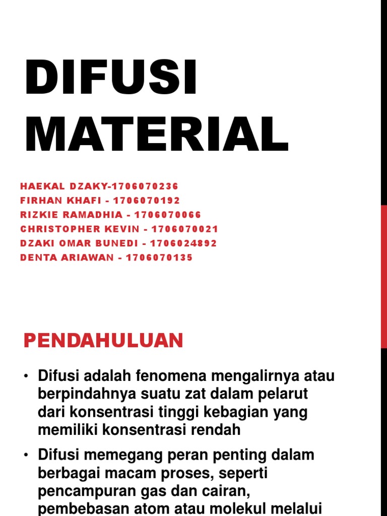 Tugas Metfis Latihan Soal Difusi | PDF