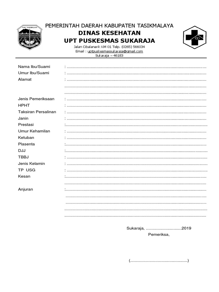 Dinas Kesehatan Upt Puskesmas Sukaraja: Pemerintah Daerah Kabupaten Tasikmalaya | PDF