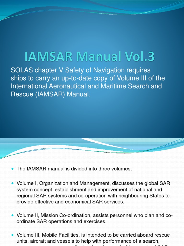 Iamsar Manual Vol | PDF
