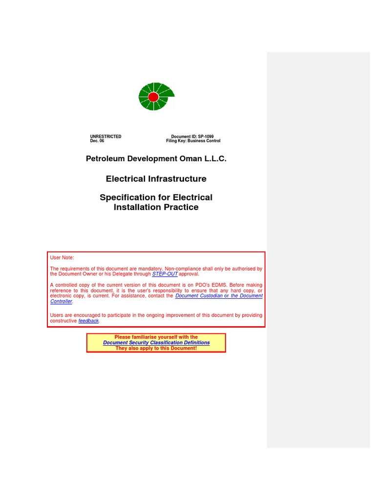 Electrical Installation Requirements | PDF | Electrical Wiring ...