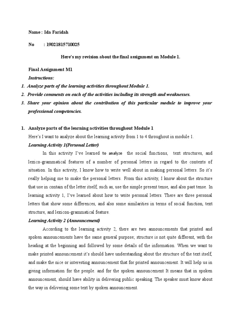 Name: Ida Faridah No: 19021815710025 Here's My Revision About The Final ...