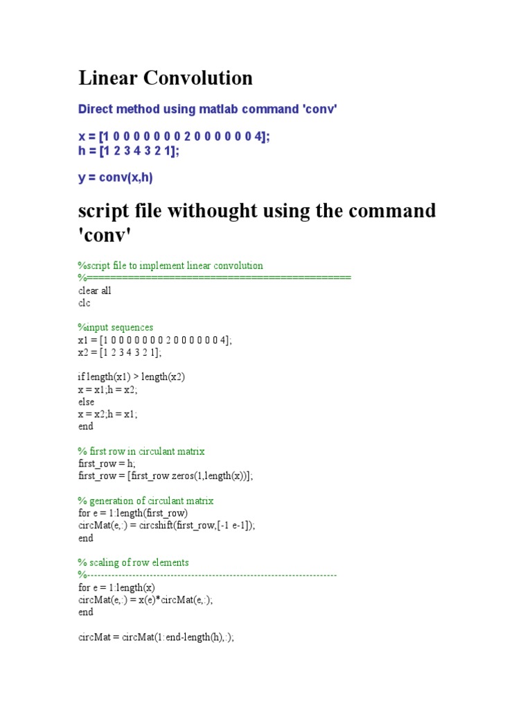 Linear Convolution | PDF | Discrete Fourier Transform | Fast Fourier ...