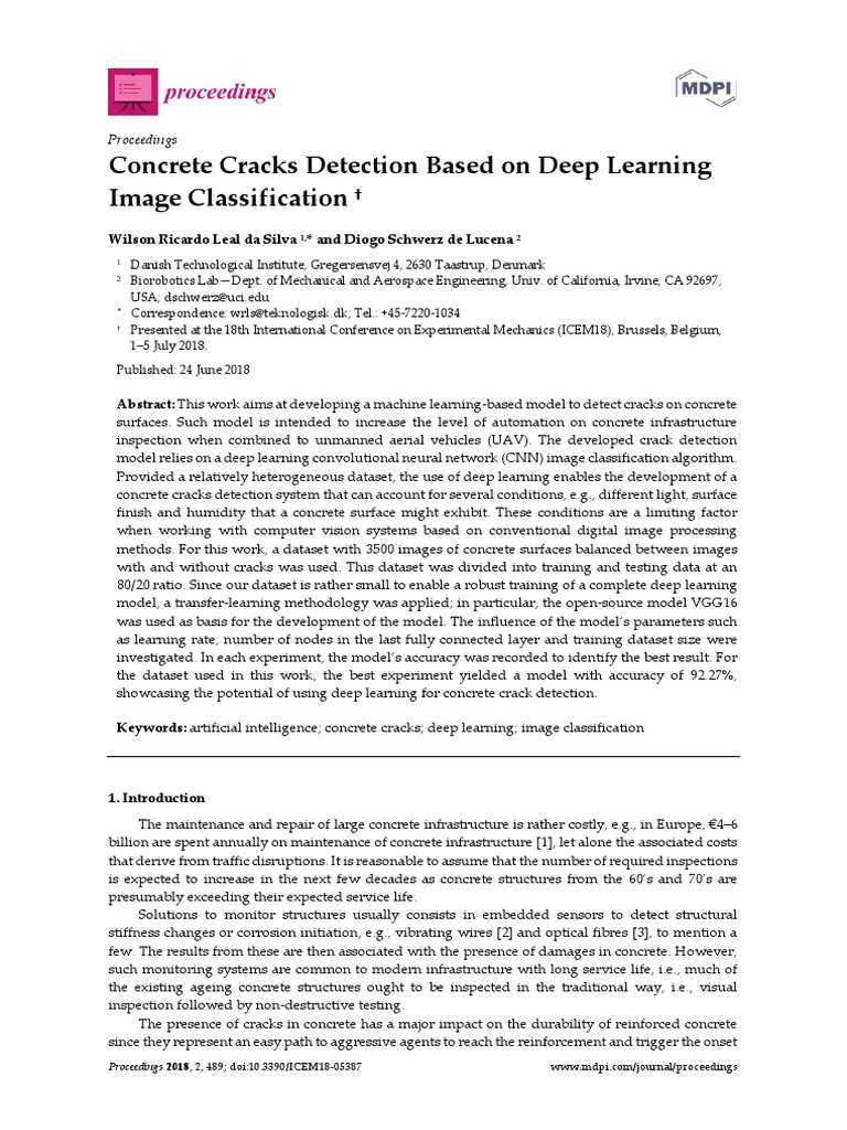 Concrete Cracks Detection Based On Deep Learning Image Classification | PDF | Deep Learning ...