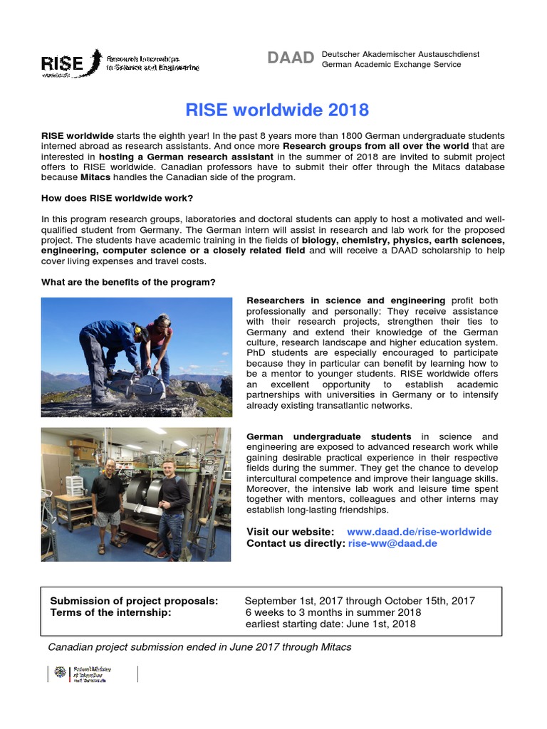 RISE Worldwide Info ENG 2018 | PDF | Doctor Of Philosophy | Internship