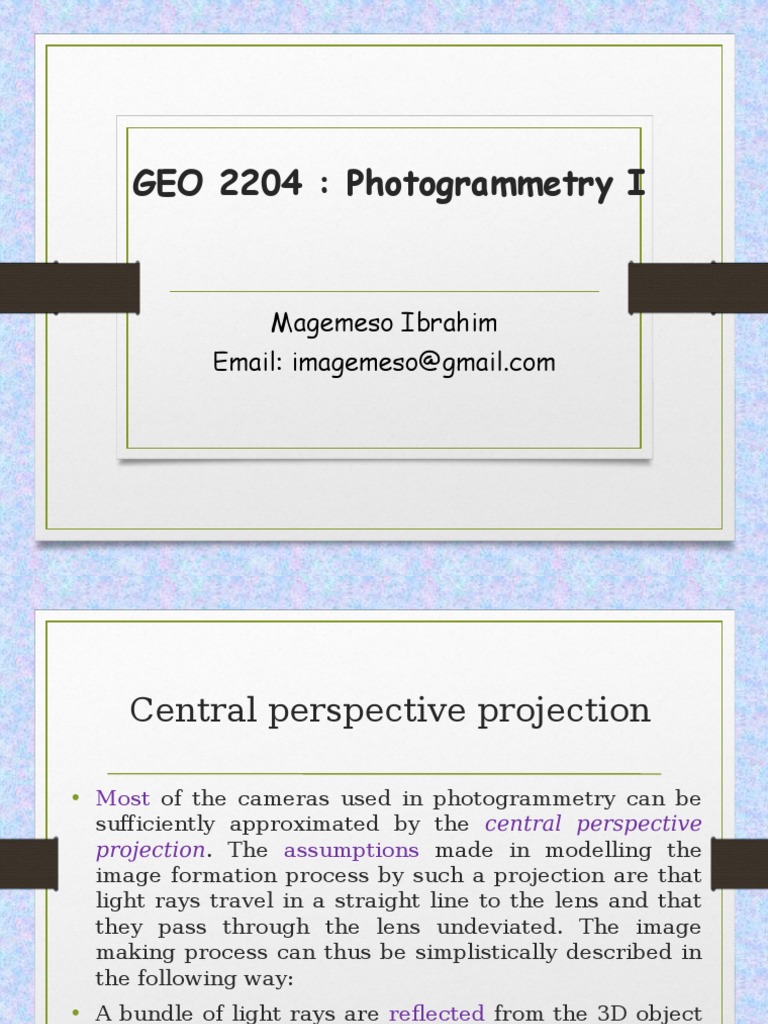 GEO 2204: Photogrammetry I: Magemeso Ibrahim | PDF | Cartesian ...