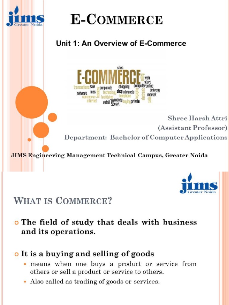 Unit 1 E Commerce Trade Cycle, Types of e Commerce | PDF