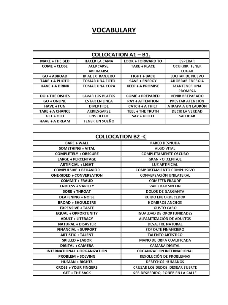 Vocabulario APTIS | PDF | Naturaleza