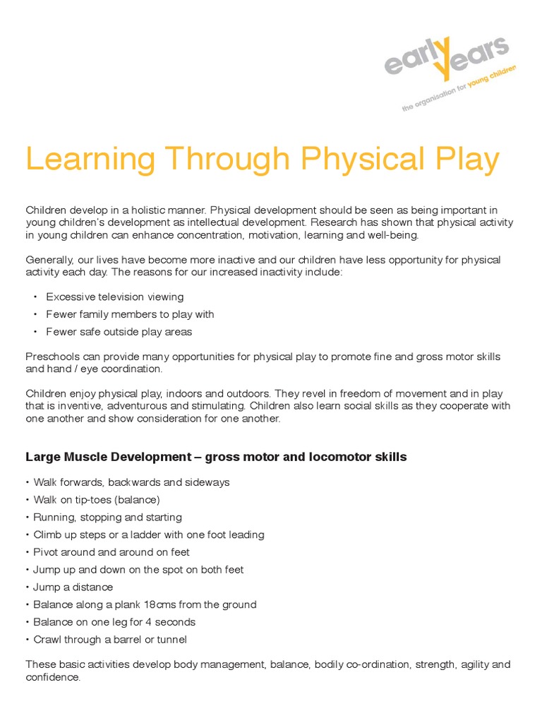 Learning Through Physical Play | PDF | Wellness