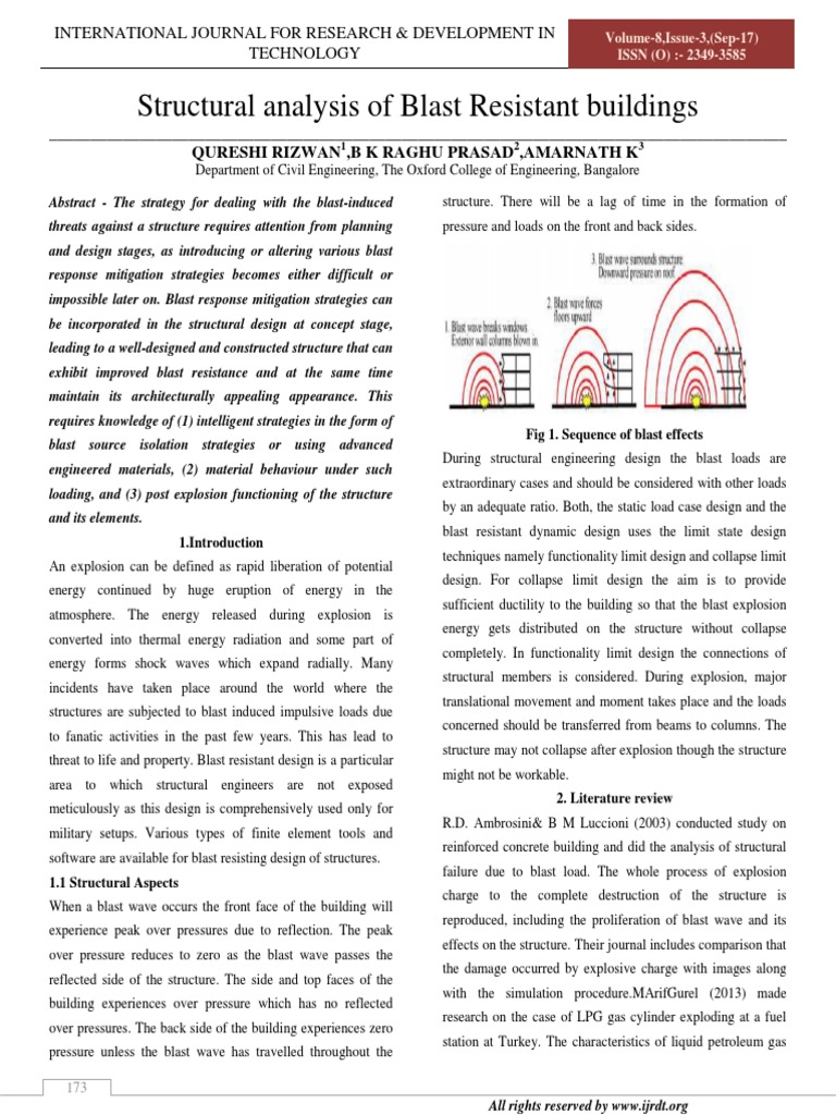 Structural Analysis of Blast Resistant Buildings | PDF | Explosion ...