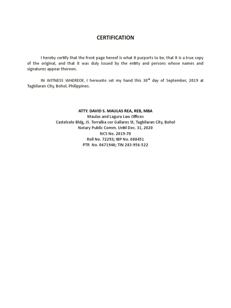 CERTIFICATION True | PDF