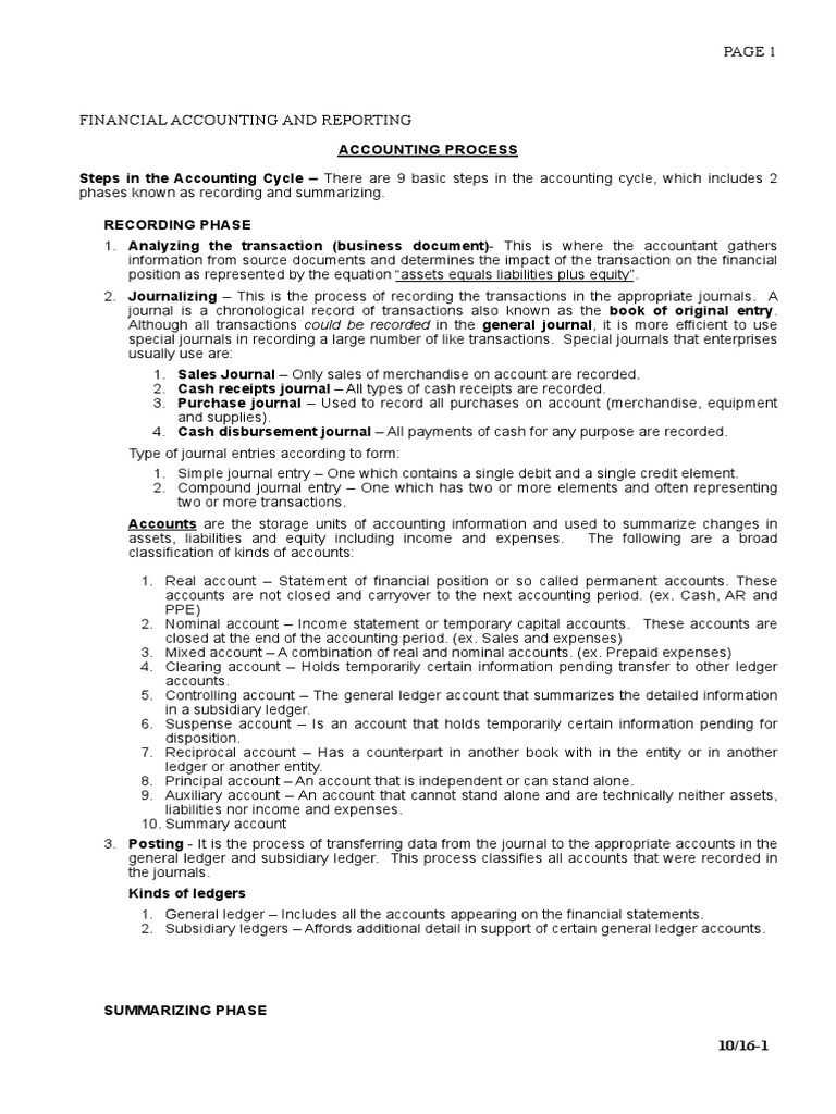 Accounting Process | PDF | Deferral | Debits And Credits