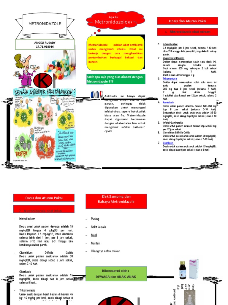 Leaflet Antibiotik Metronidazole | PDF