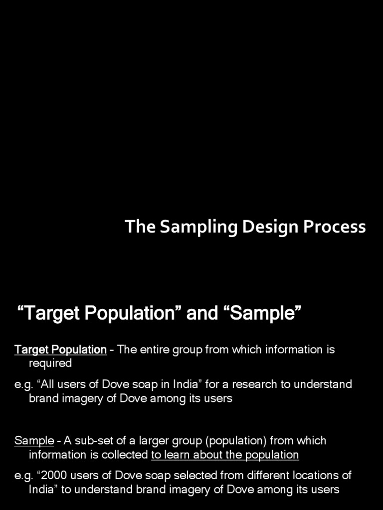 A Comprehensive Guide to the Sampling Design Process: Defining Target ...