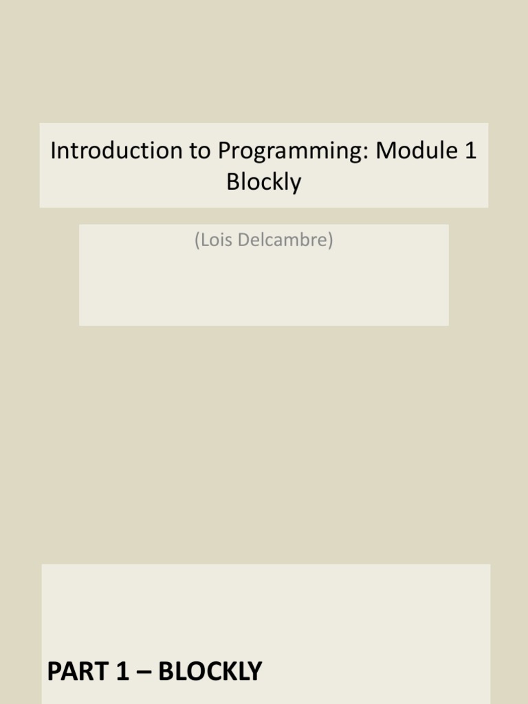 Blockly Intro | PDF | Honey | Areas Of Computer Science