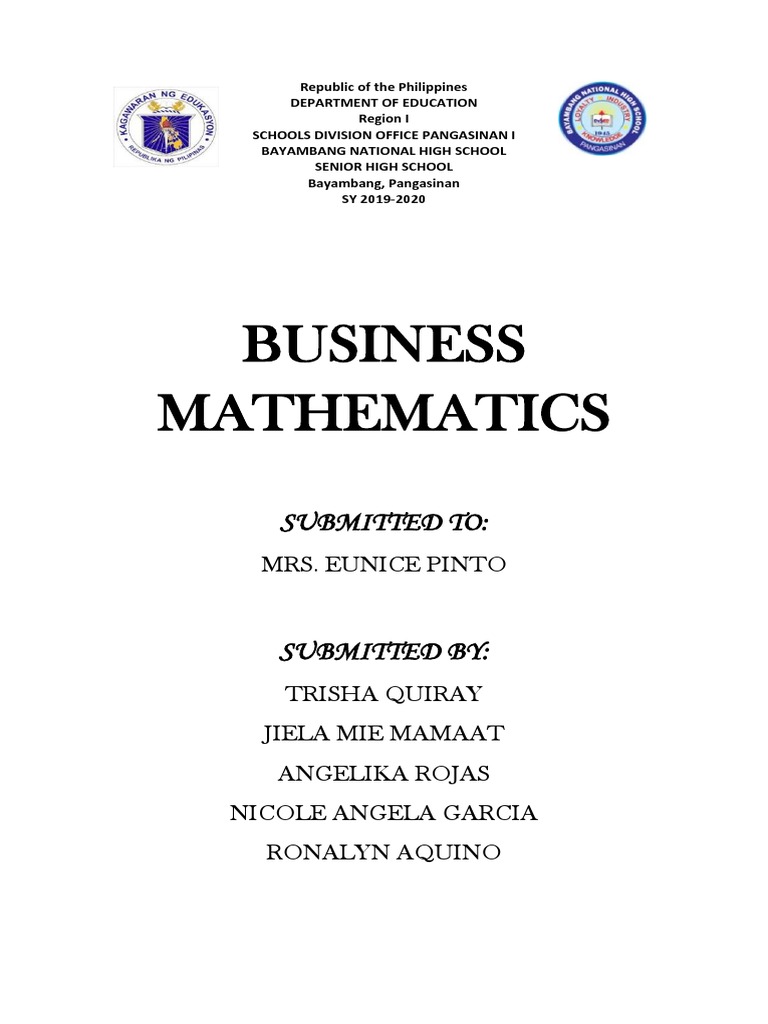 Business Mathematics: Submitted To | PDF | Business