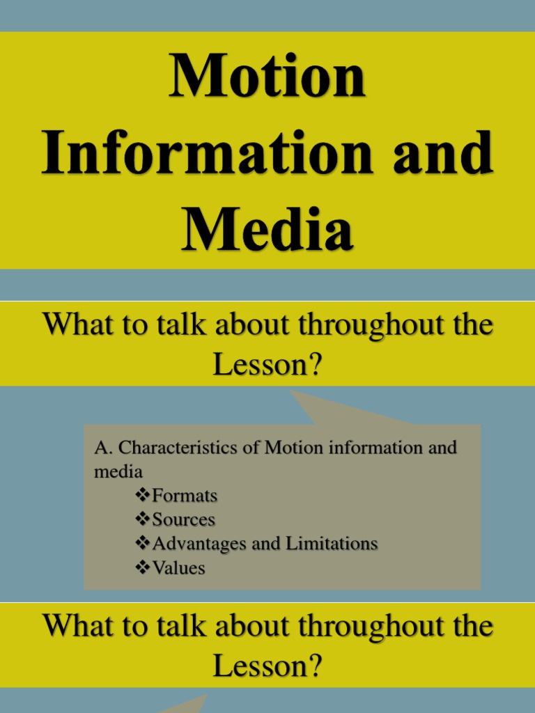 Lesson 15 Motion Information and Media | PDF | Mass Media | Television