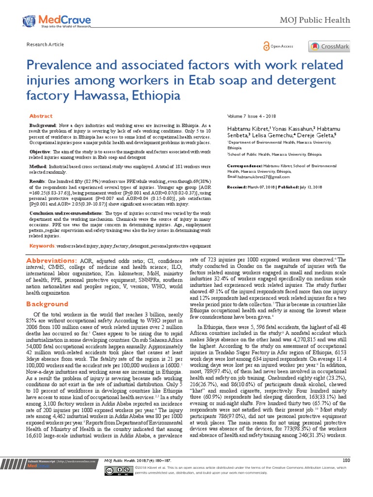 Prevalence and Associated Factors With Work Related Injuries Among ...