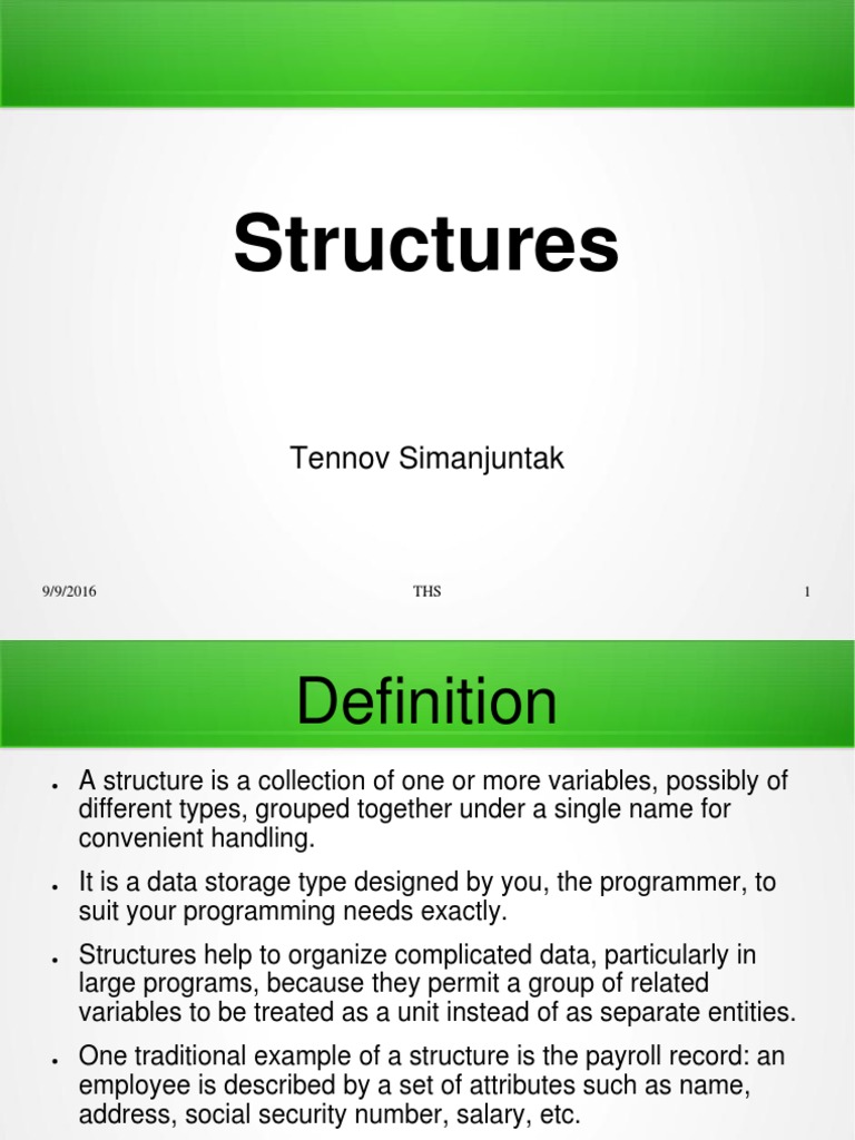 An Introduction to Structures in C: Defining, Declaring, Accessing Members, and Using Structures ...
