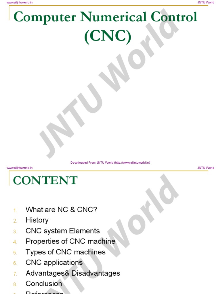 CNC Machine Guide: Types, Components, Programming & Applications | PDF | Numerical Control ...