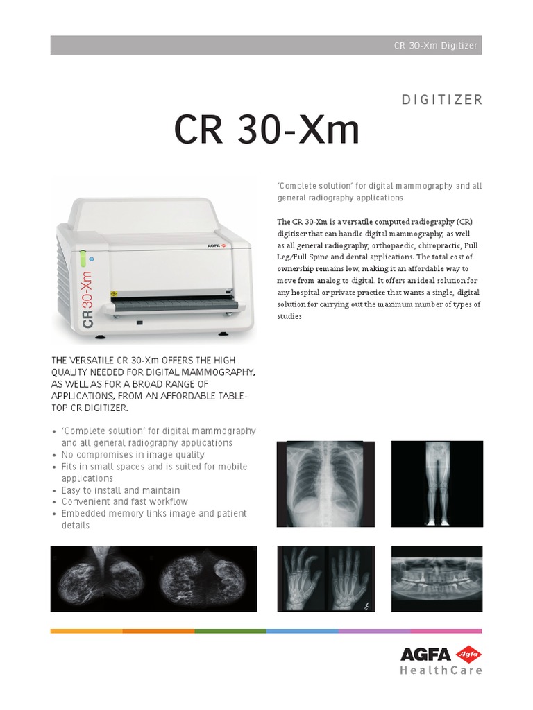 AGFA CR 30-Xm (English - Datasheet) | PDF | Medical Imaging | Radiography