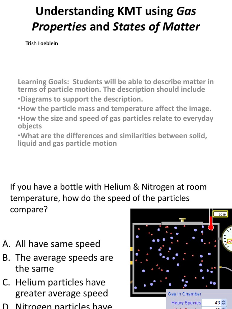 Gas Properties and States of Matter Understanding KMTCQ | PDF