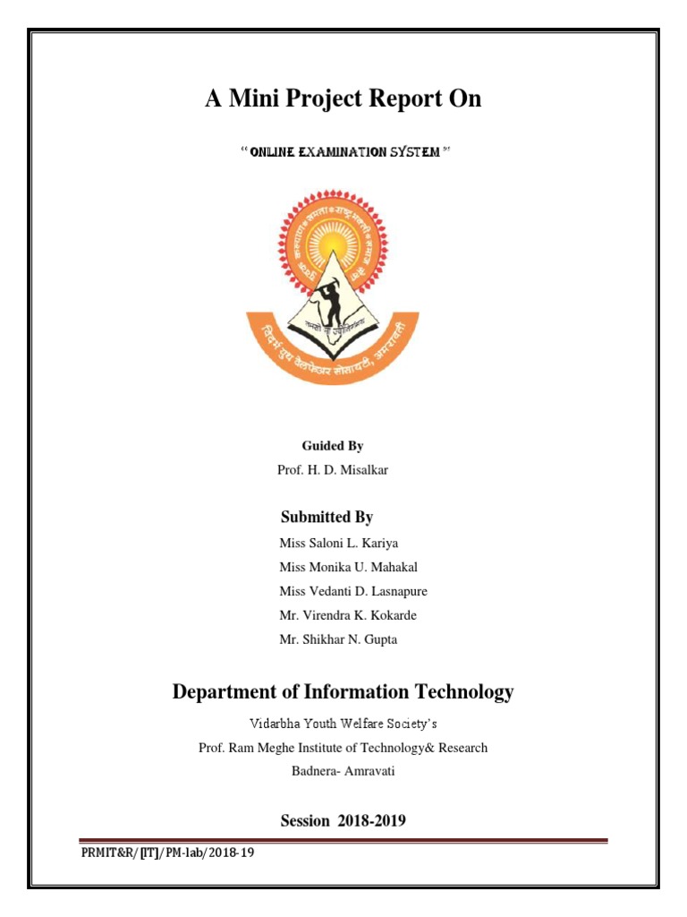 PM Mini Project Report Format | PDF | Multiple Choice | Computer ...