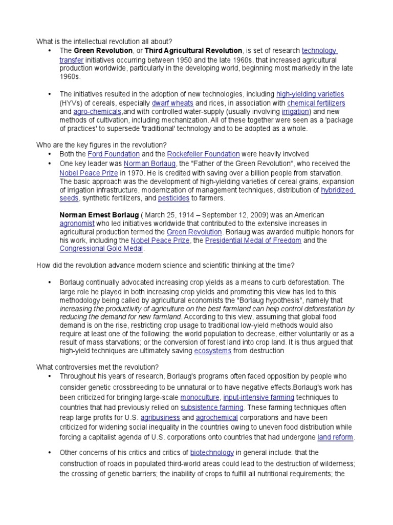 Norman Ernest Borlaug (March 25, 1914 - September 12, 2009) Was An ...