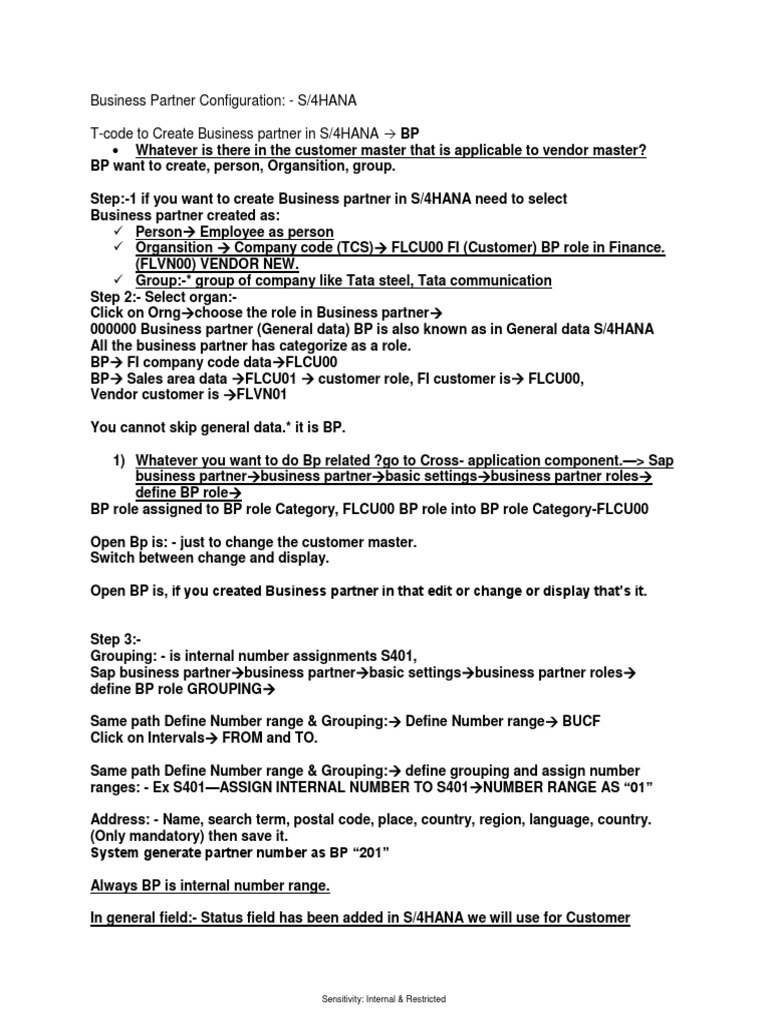 Business Partner Setup in S/4HANA | PDF | Business | Information ...