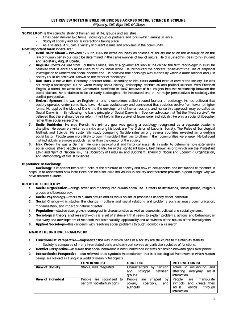 Let Review Notes in Building Bridges Across Social Science Discipline ...