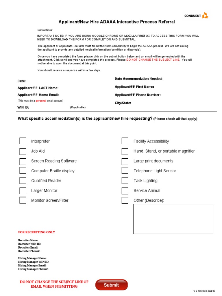 Conduent Applicant Adaaa Referral Form PDF | PDF | Digital Technology ...