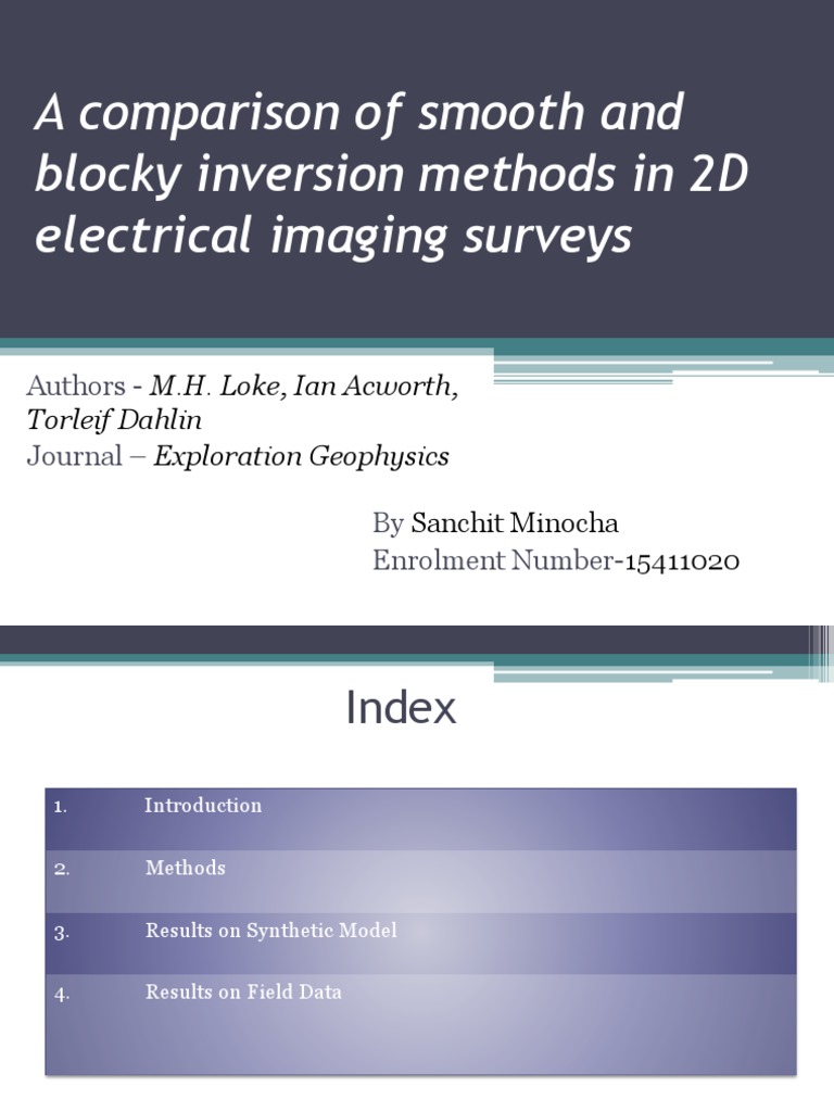 Comparison of Smooth and Blocky Inversion | PDF | Least Squares ...
