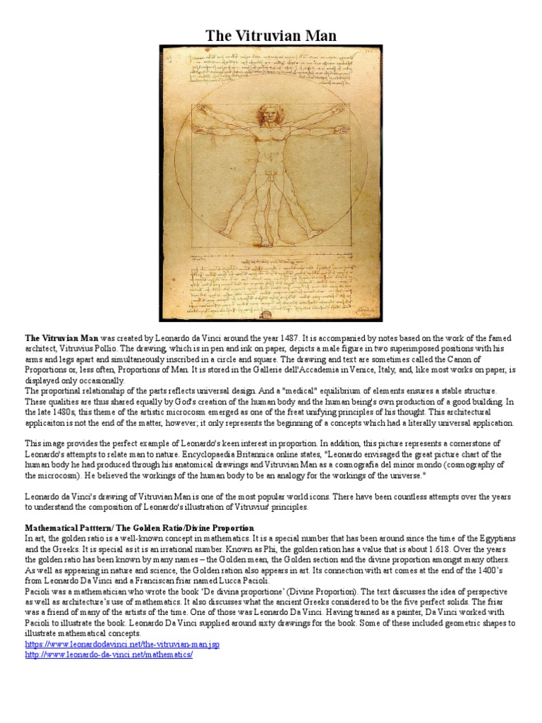 The Vitruvian Man | PDF | Paintings | Sculpture