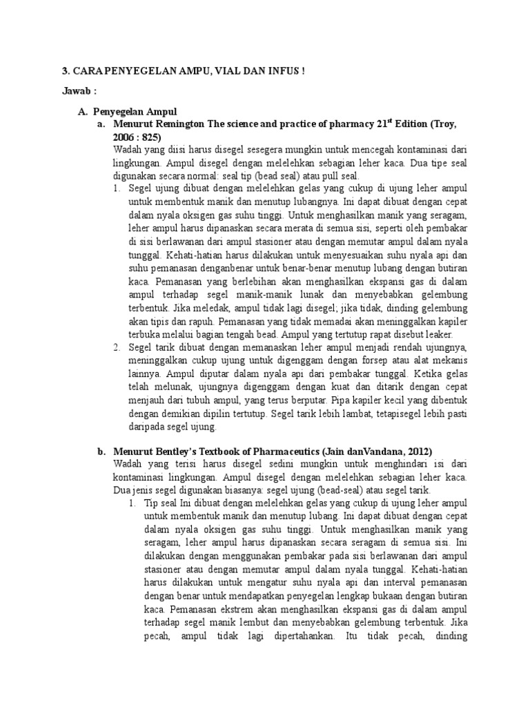 No. 3 Penyegelan Ampul, Vial Dan Infus | PDF