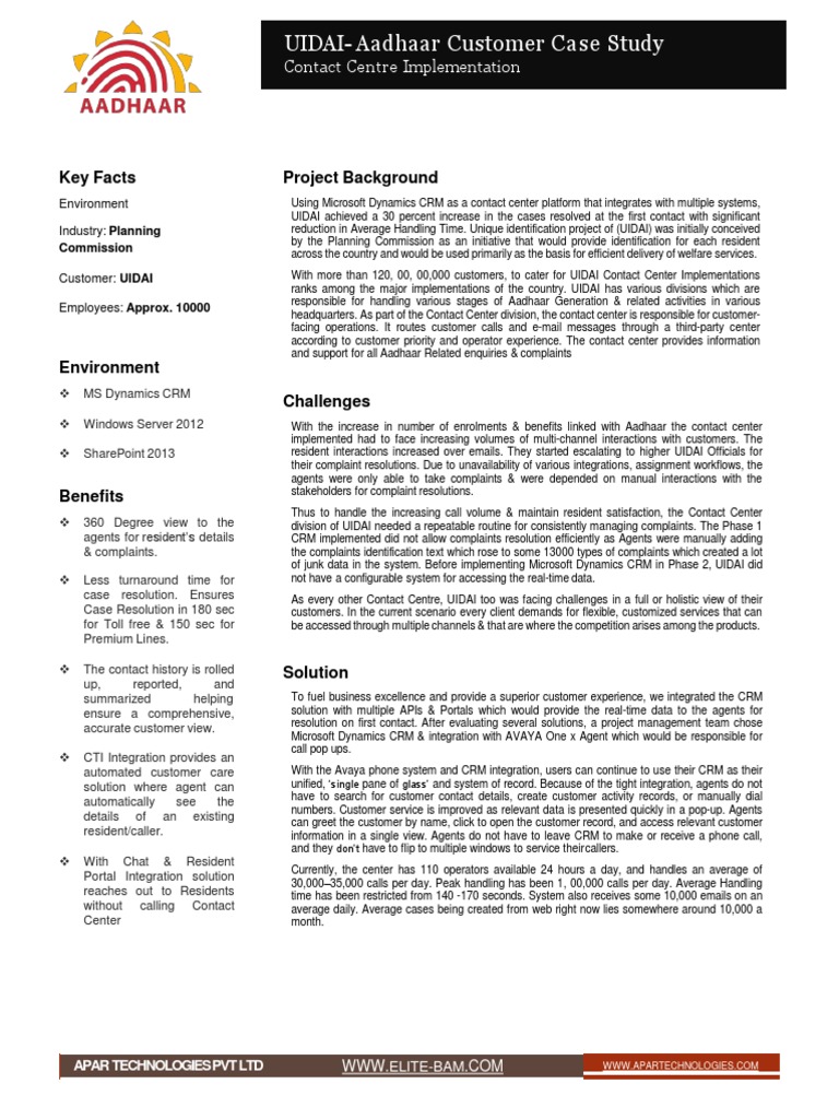UIDAI Contact Center Success | PDF | Call Centre | Information Technology