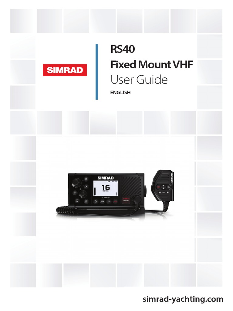 Simrad rs40 VHF PDF | PDF | Menu (Computing) | Electromagnetic Interference