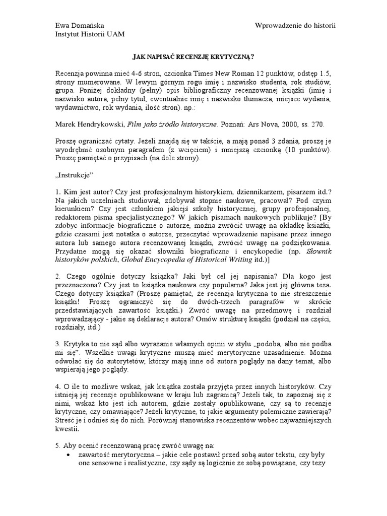 Jak Napisac Recenzje | PDF