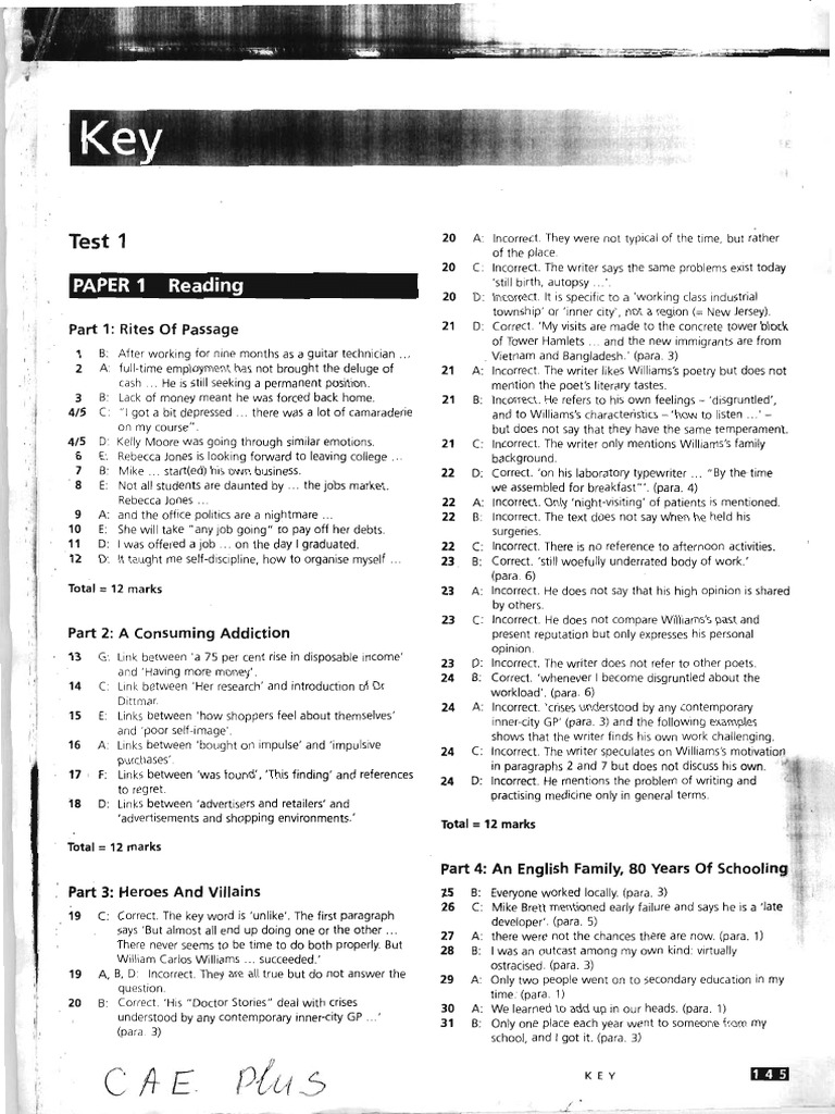 CAE Practice Test Plus | PDF