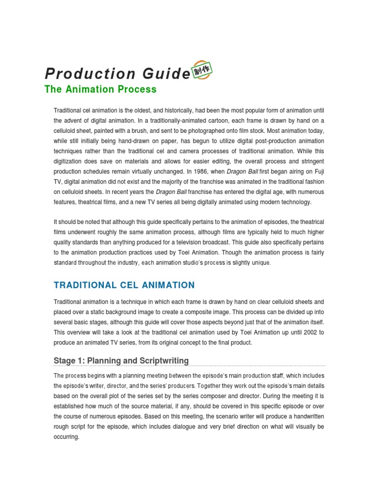 The Traditional Animation Process | PDF | Animation | Drawing