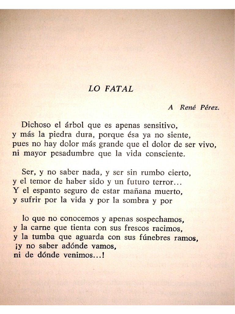 Rubén Darío - Lo Fatal | PDF