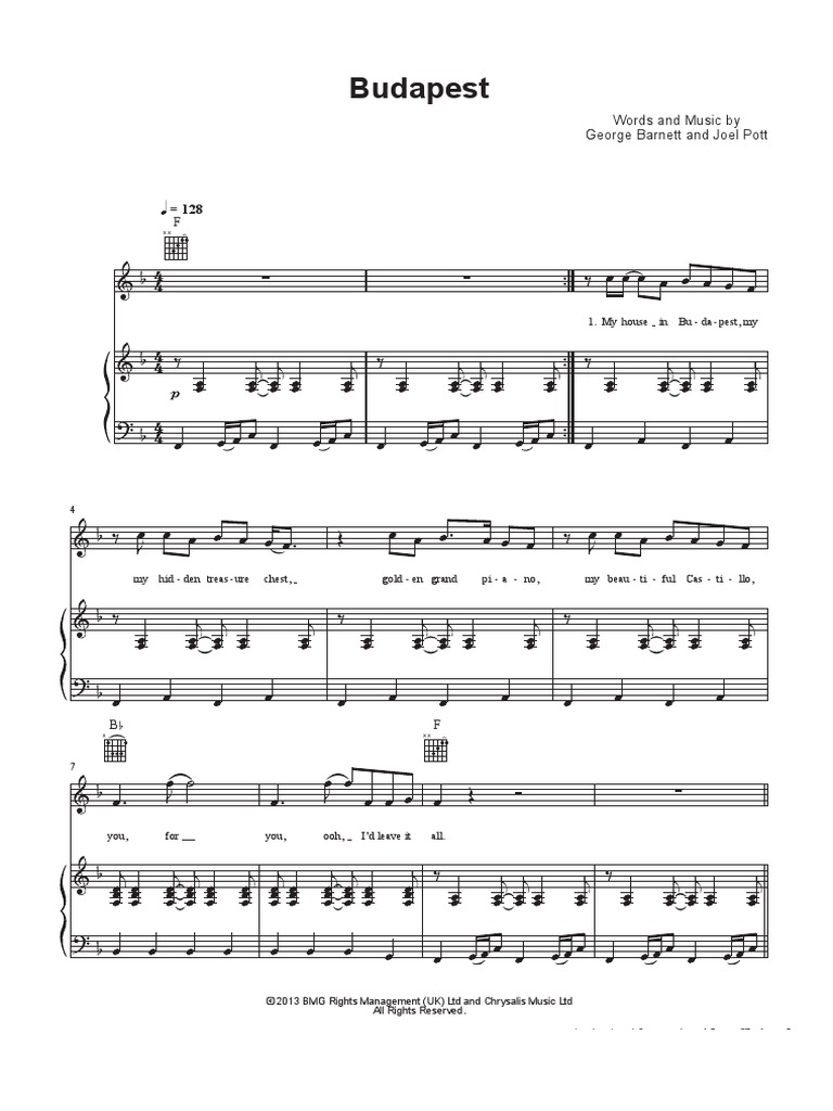 George Ezra Budapest Sheet Music PDF | PDF