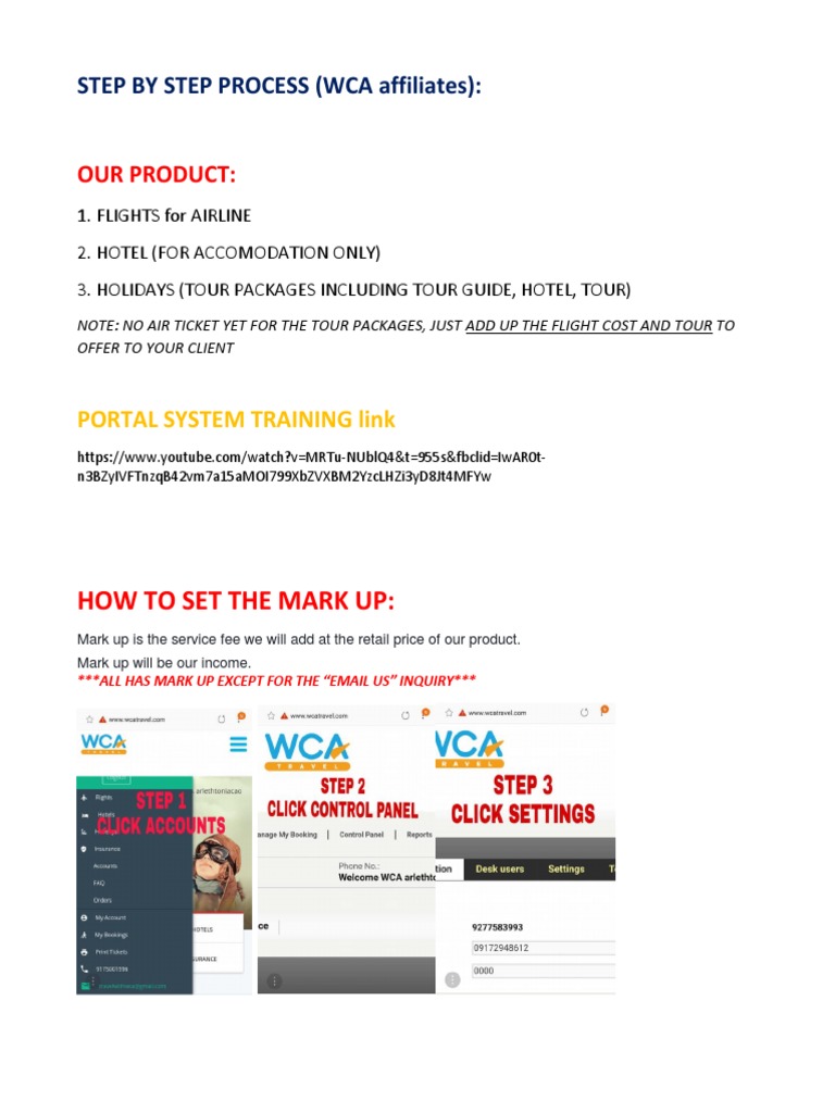 Wca Step by Step Process | PDF | Credit Card | Payments