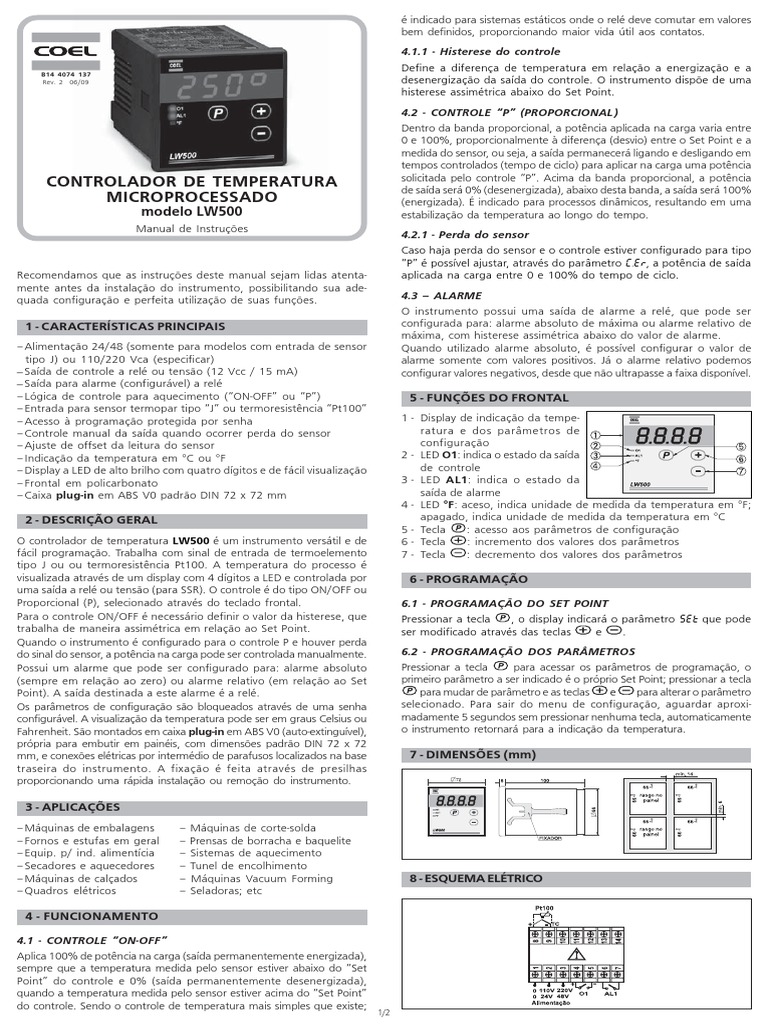 Manual Do Controlador De Temperatura Lw500 Pdf Celsius Temperatura
