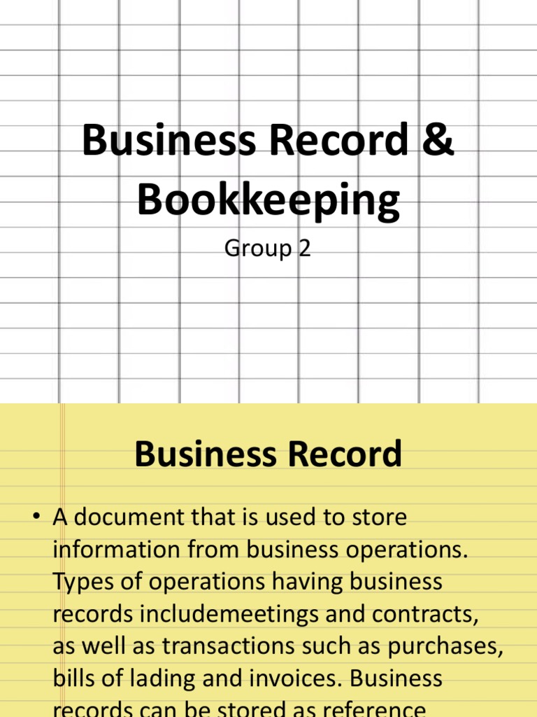 Business Record & Bookkeeping | PDF | Bookkeeping | Business