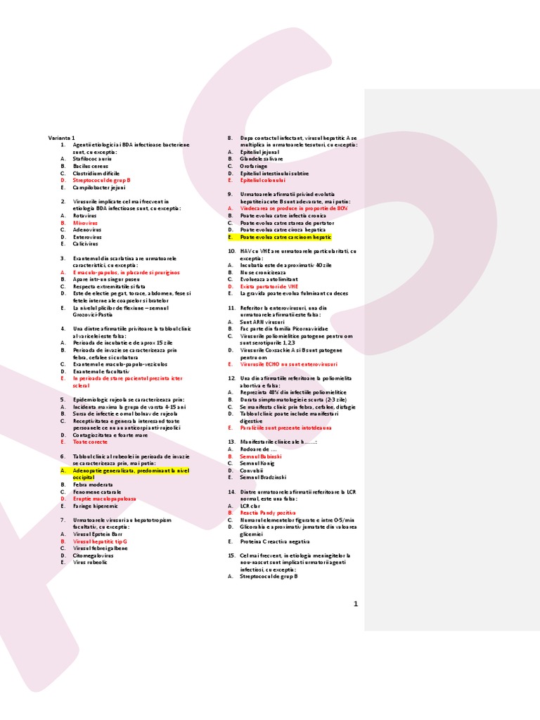 Grile Infectioase 2 | PDF